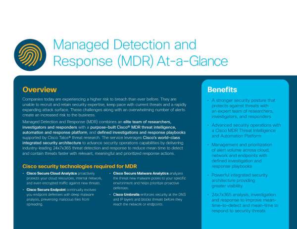 Managed Detection and Response (MDR) At-a-Glance
